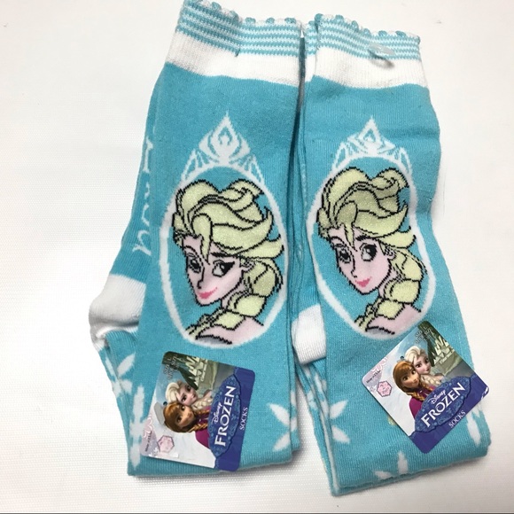 Disney | Accessories | 4 Pair Disney Frozen Elsa Girls Knee High Socks ...
